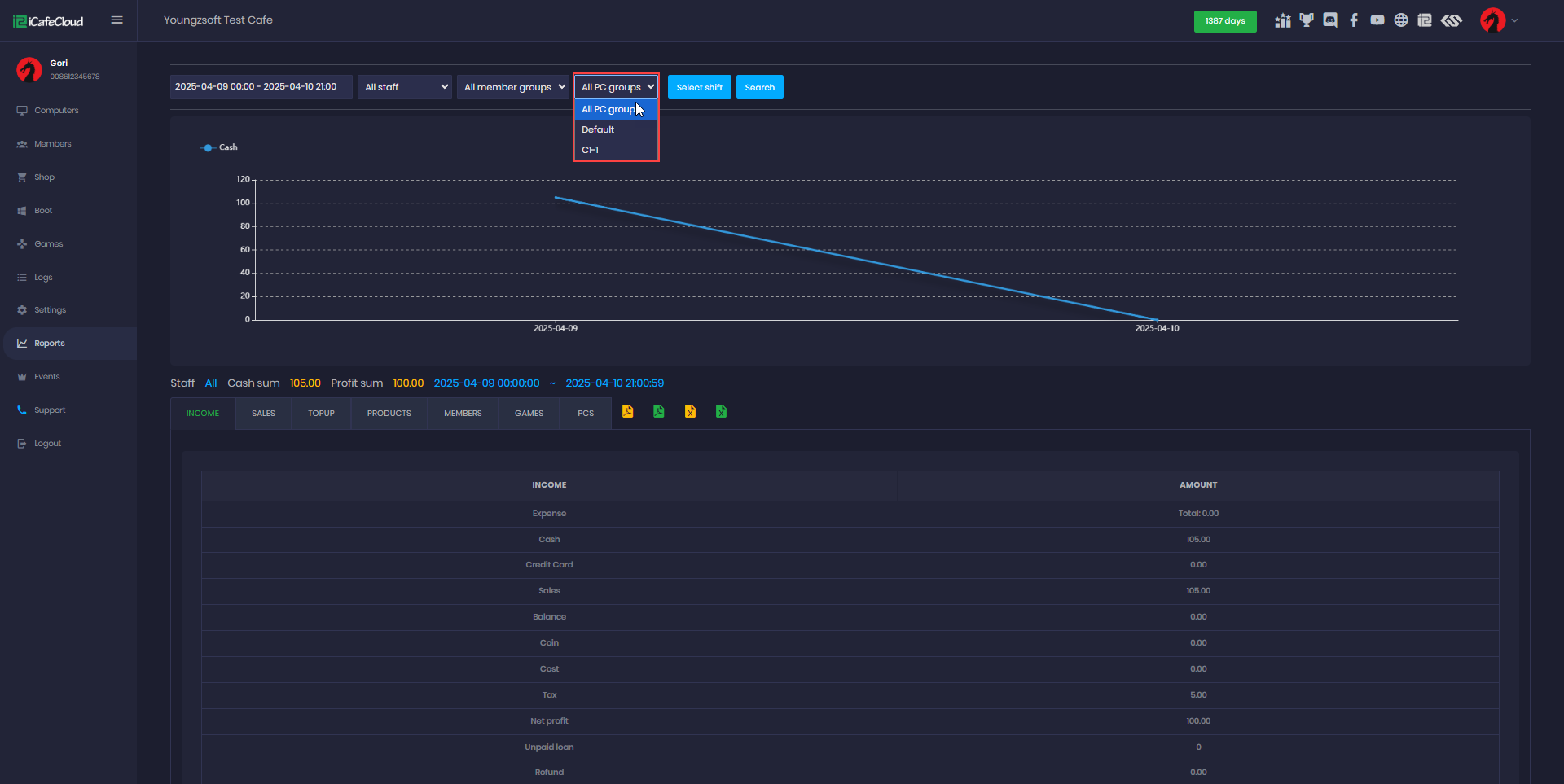 iCafeCloud wiki - Client balance